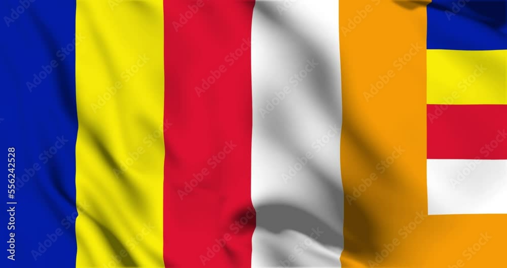 Buddhist flag. buddhist flag background video Stock Video | Adobe Stock