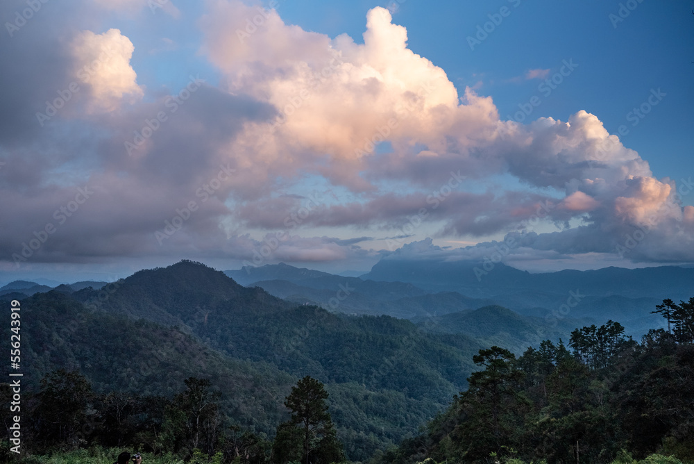 Majestic view of Doi Luang Chiang Dao in northern Thailand, the third ...