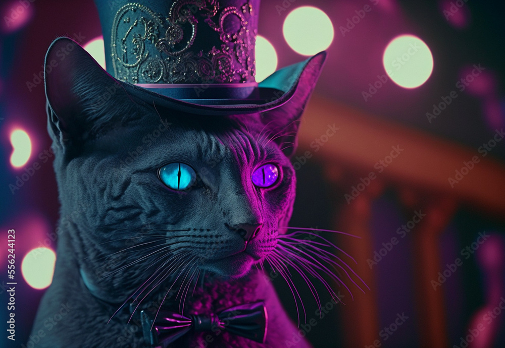 The Russian Blue cat in a sparkly top hat and cane was the ultimate ...
