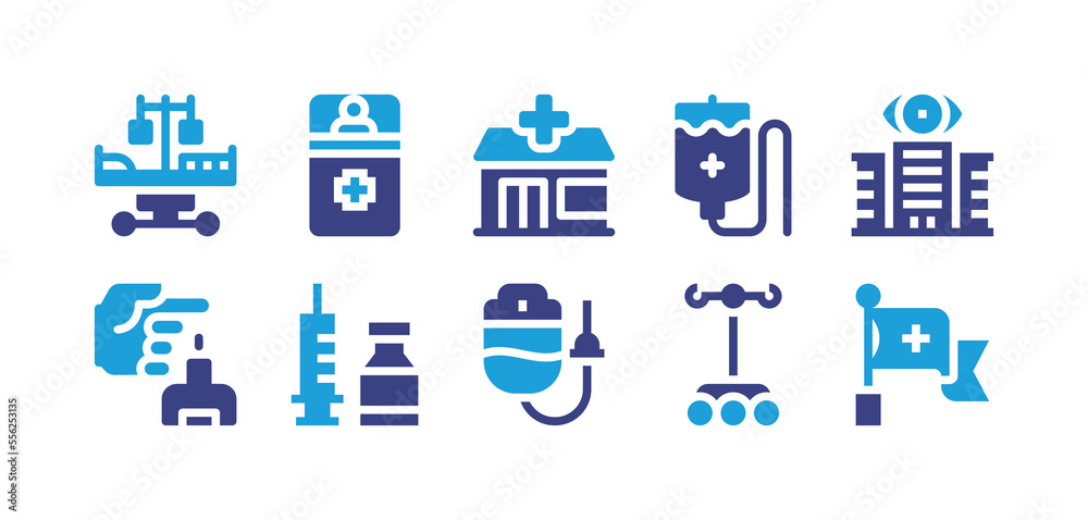 Hospital icon set. Vector illustration. Containing hospitalization ...