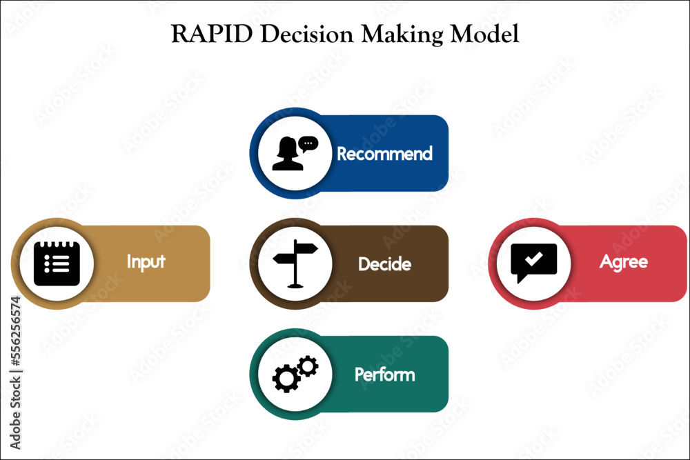 RAPID Decision-making Model with icons in an Infographic template ...
