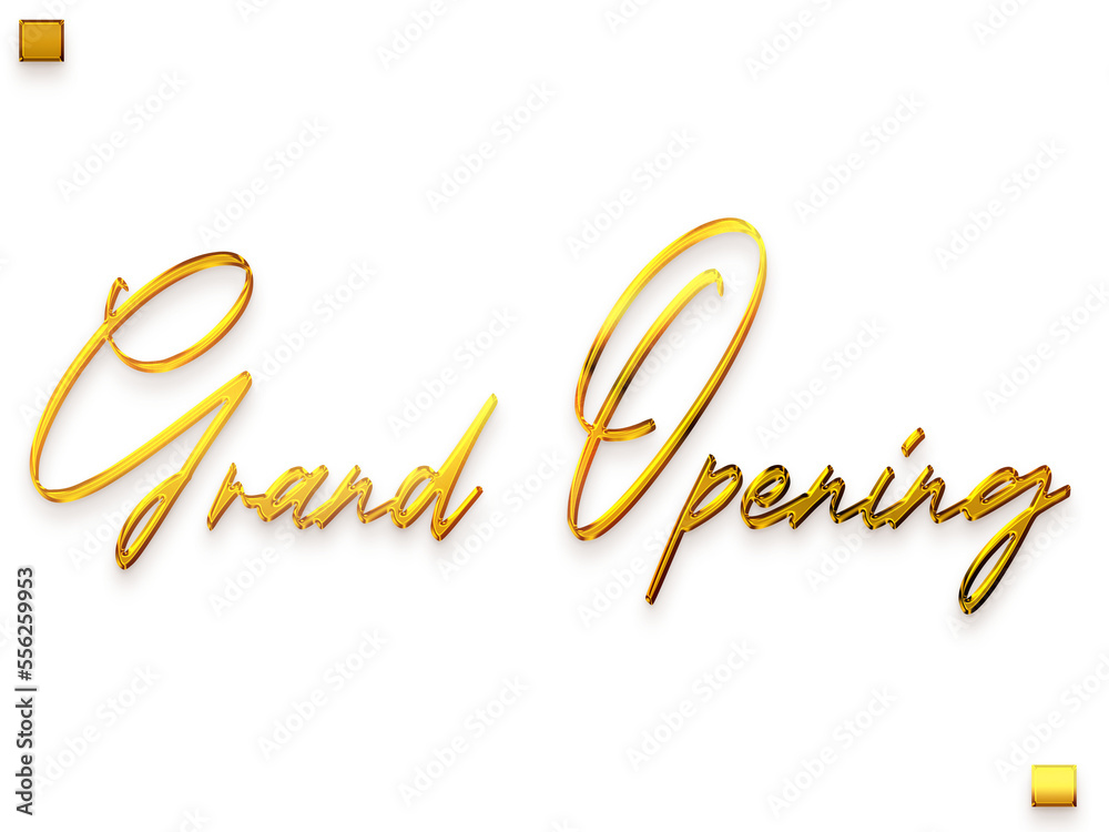 Grand Opening Gold Text Stylish Cursive Calligraphy Transparent PNG ...