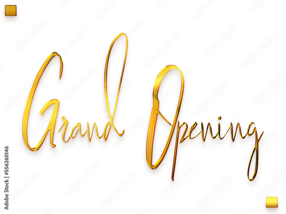 Grand Opening Golden Typography Text PNG Transparent ilustração do ...