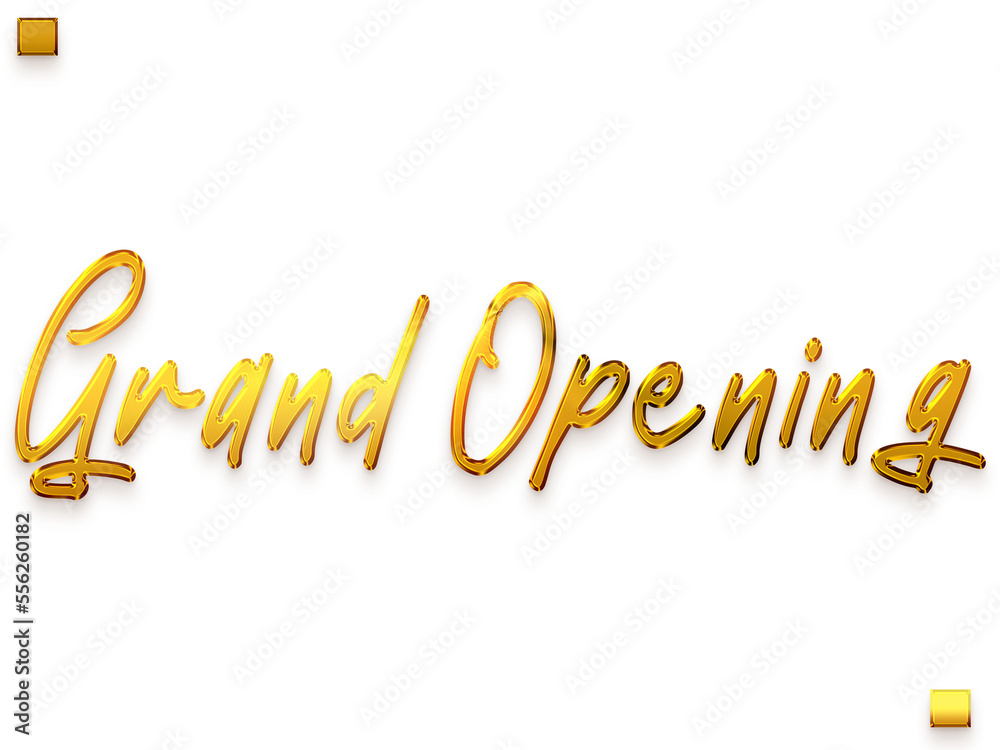 Grand Opening Golden Typography Text PNG Transparent Stock Illustration ...