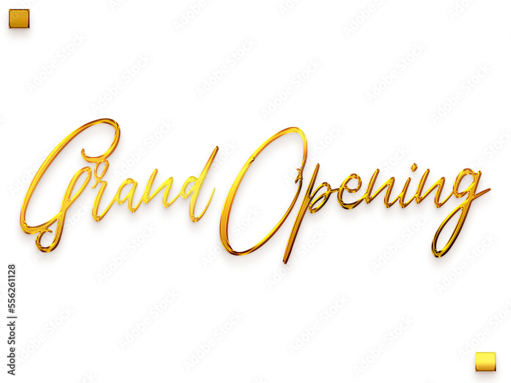 Grand Opening Gold Text Cursive Typography PNG Transparent Stock ...