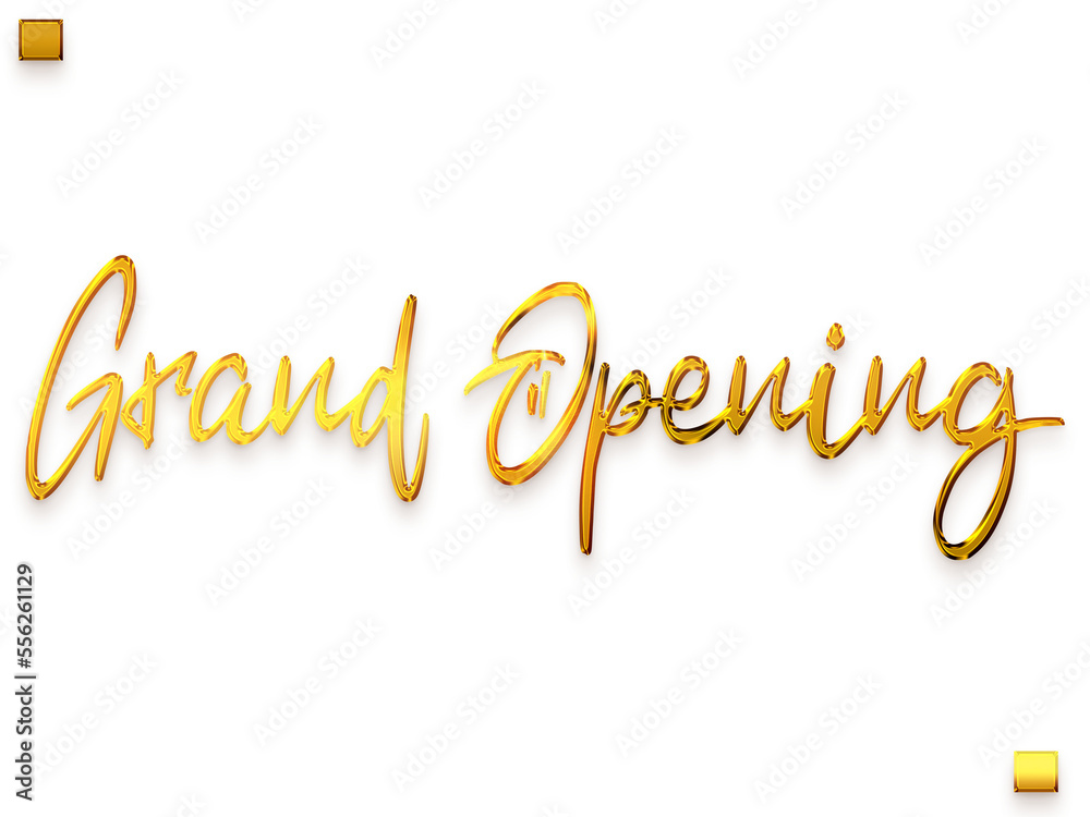 Grand Opening Gold Text Cursive Typography PNG Transparent Stock ...