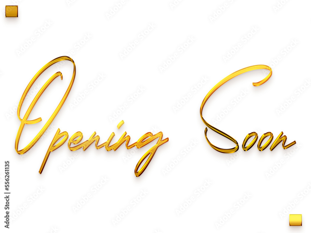 Opening Soon Gold Calligraphy Cursive Text Transparent PNG Stock ...