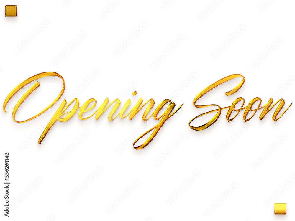 Opening Soon Gold Calligraphy Cursive Text Transparent PNG Stock ...