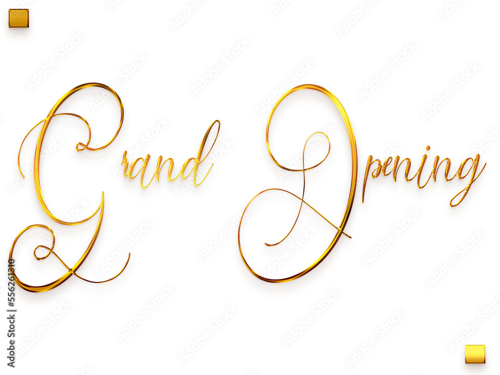Grand Opening Gold Cursive Text Typography PNG Transparent Stock ...