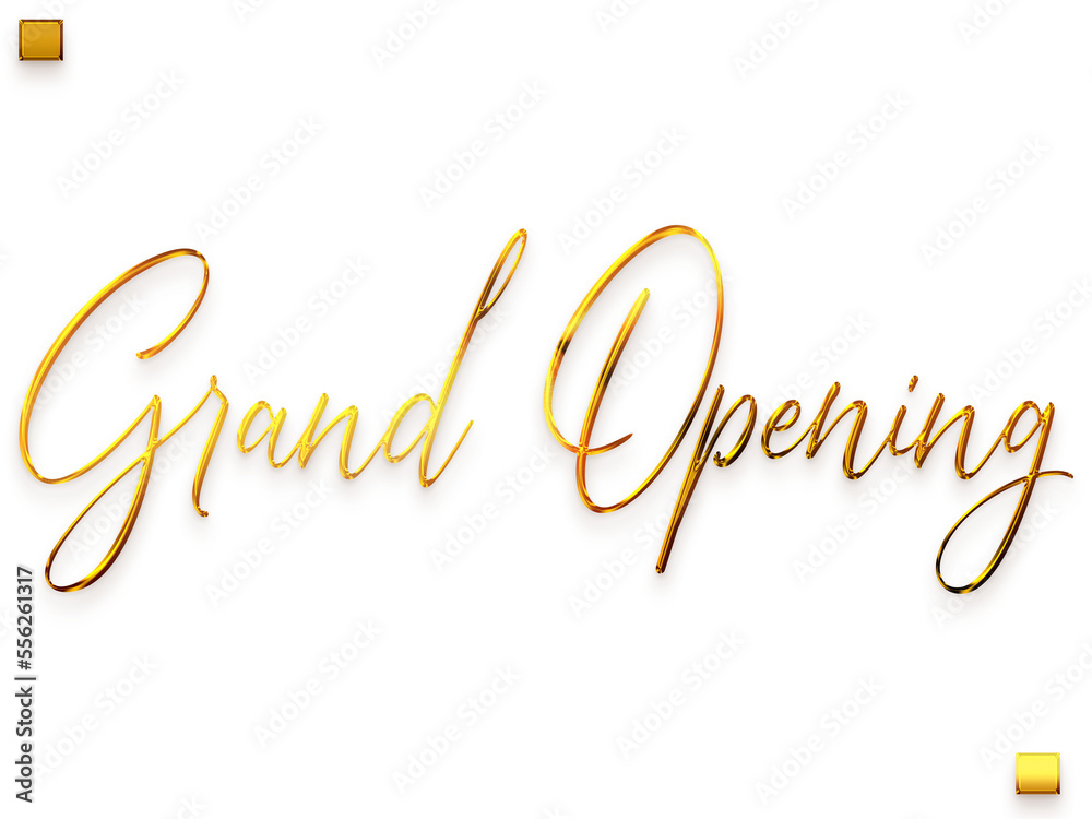 Grand Opening Gold Text Cursive Typography PNG Transparent Stock ...