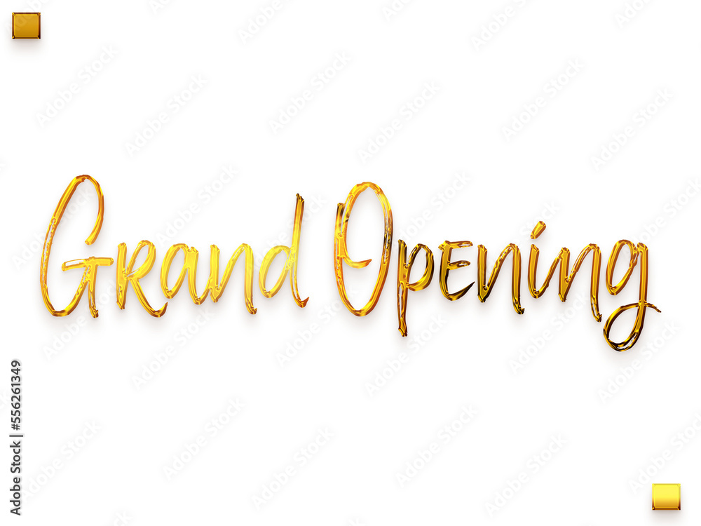 Grand Opening Gold Text Cursive Typography PNG Transparent Stock ...