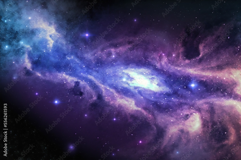 Fictional Galaxy Space Scene illustration. generative ai Stock ...