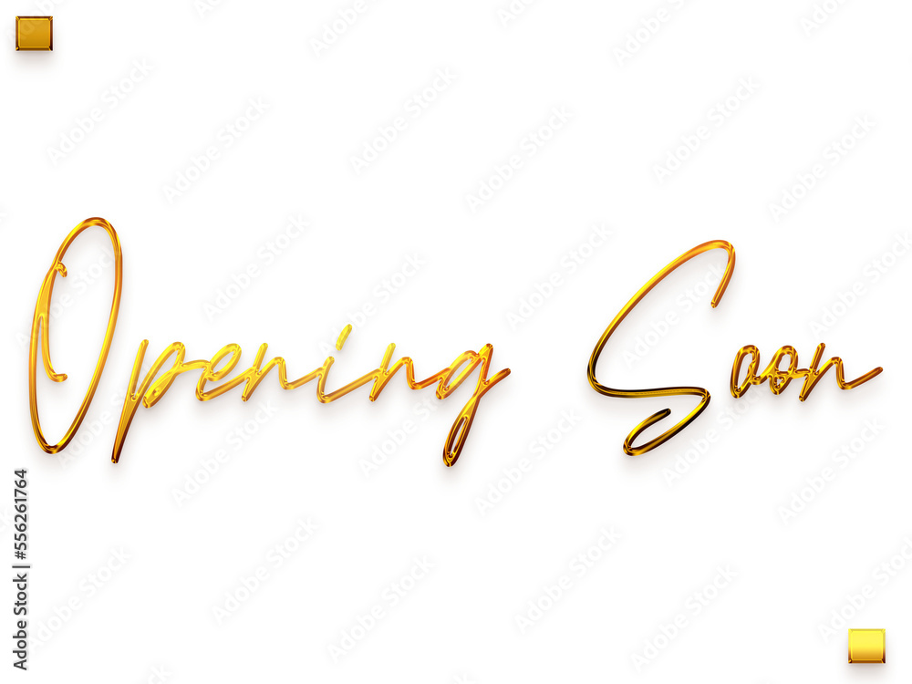 Opening Soon Invitation of Gold Cursive Typography Text Transparent PNG ...