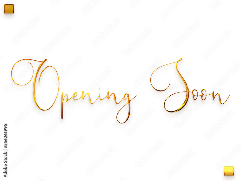Opening Soon Invitation of Transparent PNG Gold Cursive Typography Text ...