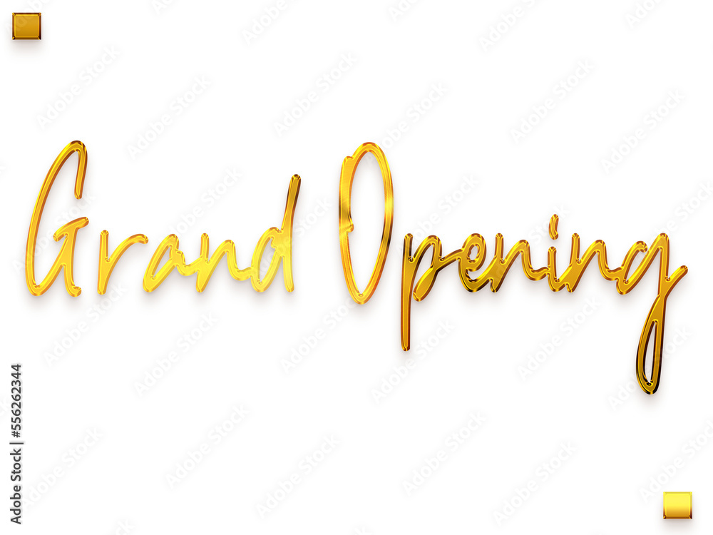 Grand Opening Invitation of Transparent PNG Gold Calligraphy Cursive ...
