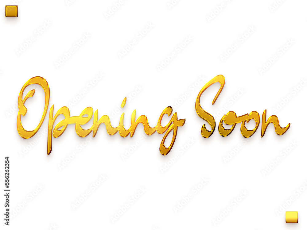 Opening Soon Invitation of Transparent PNG Gold Typography Cursive Text ...