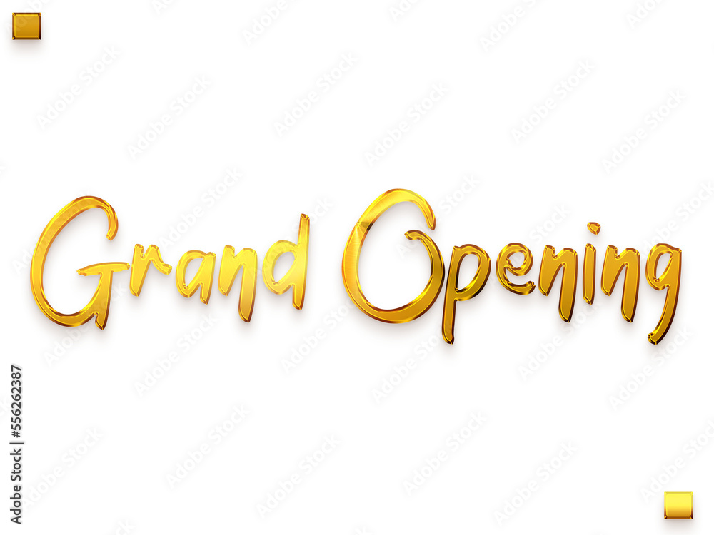 Grand Opening Invitation of Transparent PNG Gold Bold Cursive ...