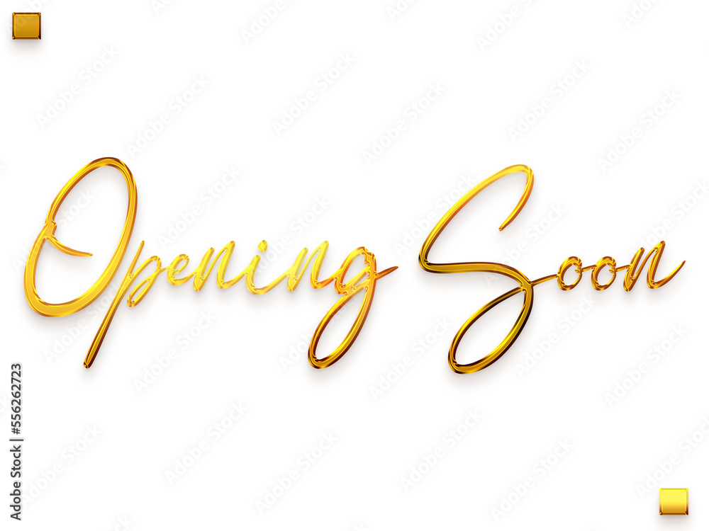 Opening Soon Invitation of Transparent PNG Gold Cursive Typography Text ...