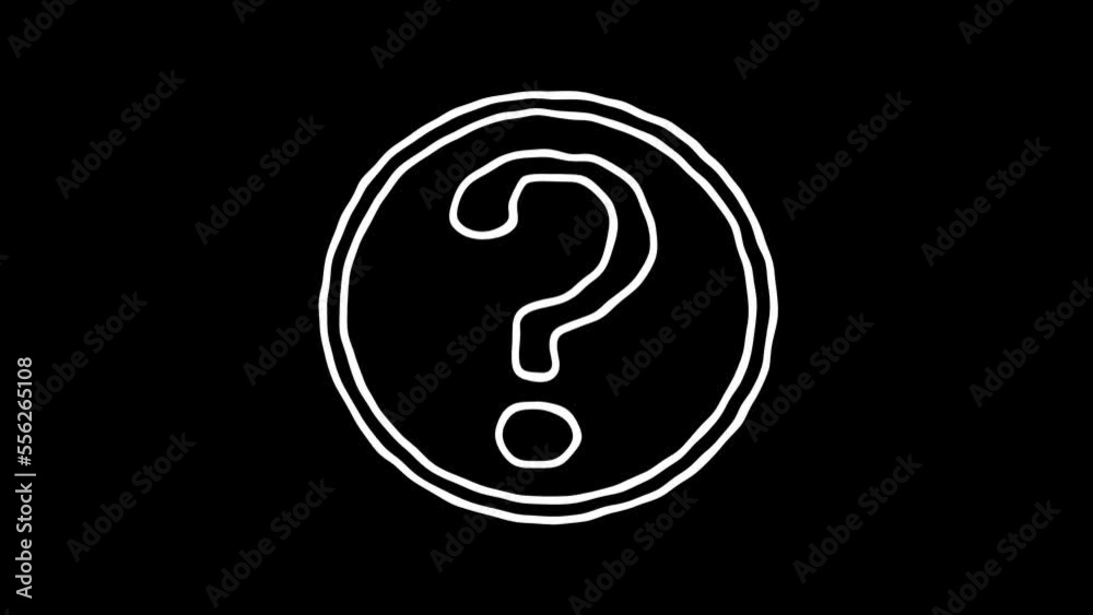 question mark symbol. White Highlight Elements. Doodle loop animation ...