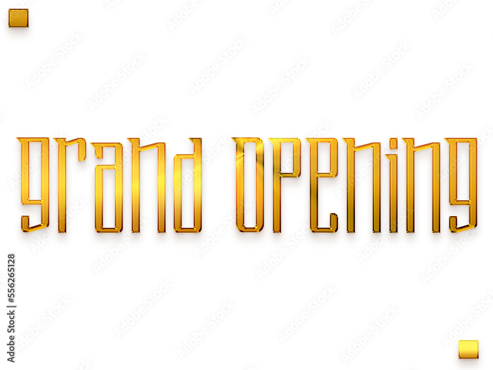 Grand Opening Invitation of Transparent PNG Gold Bold Calligraphy Text ...