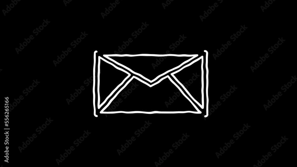e mail icon sign or symbol animation. White Highlight Elements. Doodle ...
