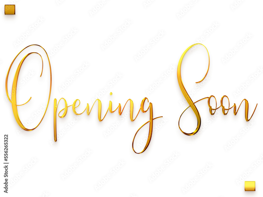 Opening Soon Invitation of Transparent PNG Gold Cursive Typography Text ...