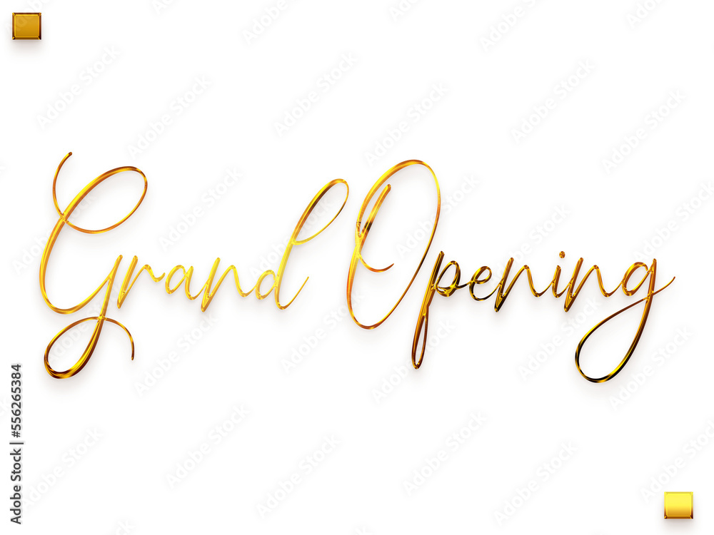 Grand Opening Invitation of Transparent PNG Gold Typography Cursive ...