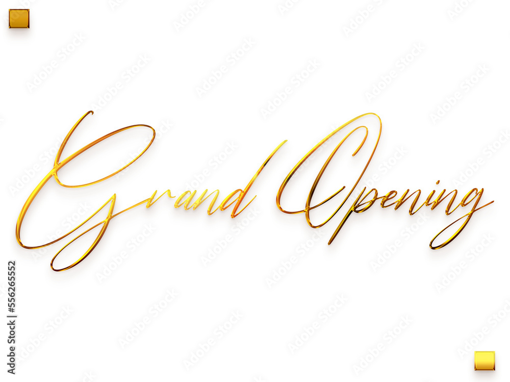 Grand Opening Invitation of Transparent PNG Gold Typography Cursive ...