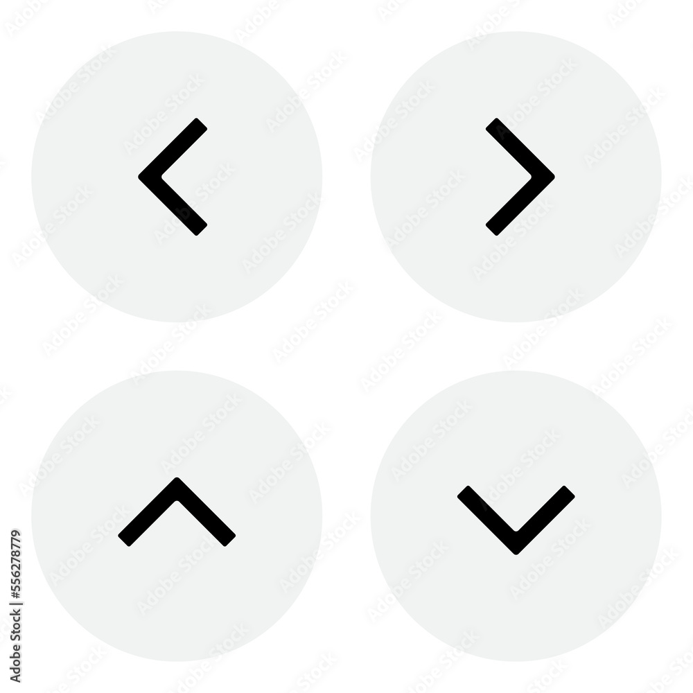 Left, right, up, and down round button icon collection transparent ...