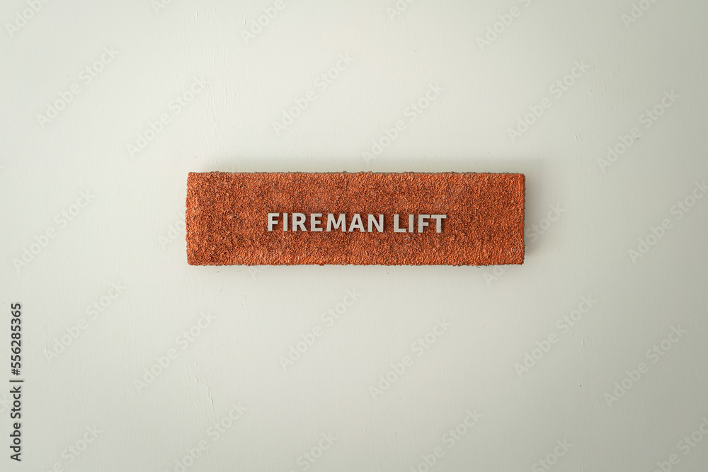 A "Fireman Lift" made from metallic material plate which is installed ...