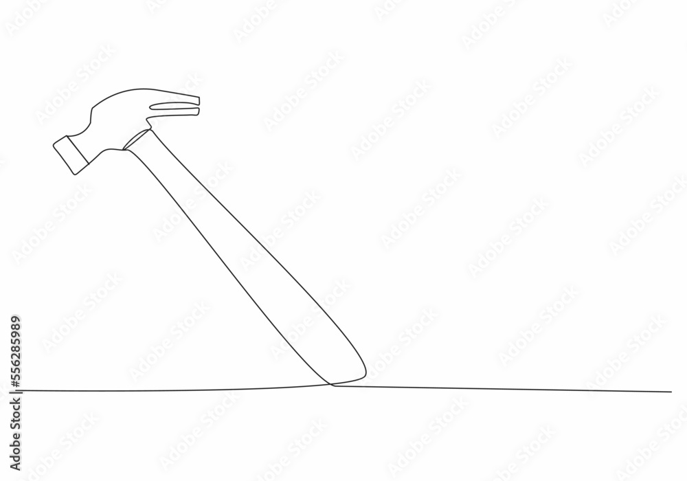 continuous drawing illustration of handyman tools Stock Vector | Adobe ...