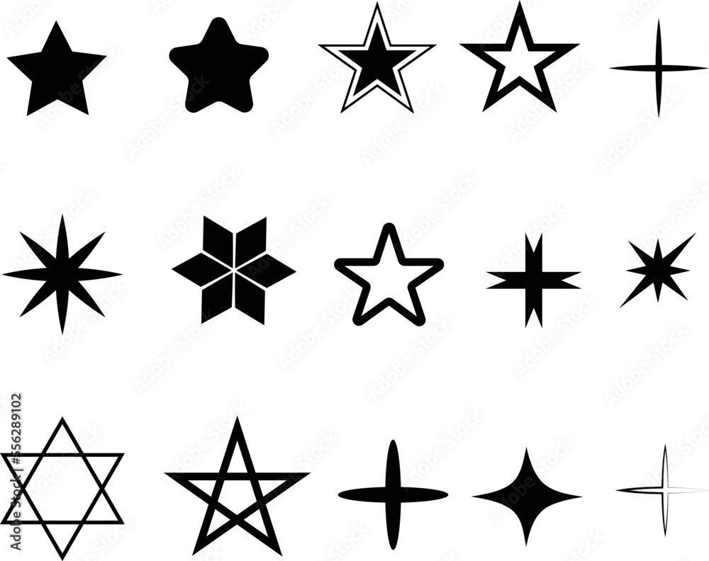Star icons. Sparkles, shining burst. Vector symbols star isolated on ...