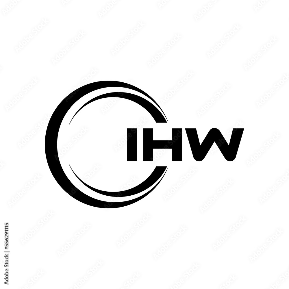 IHW letter logo design with white background in illustrator, cube logo ...
