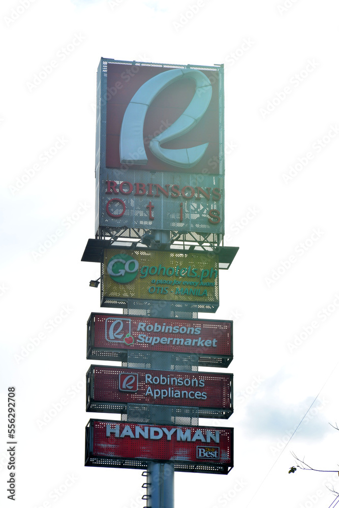 Robinsons Otis mall pylon signage in Manila, Philippines Stock Photo ...