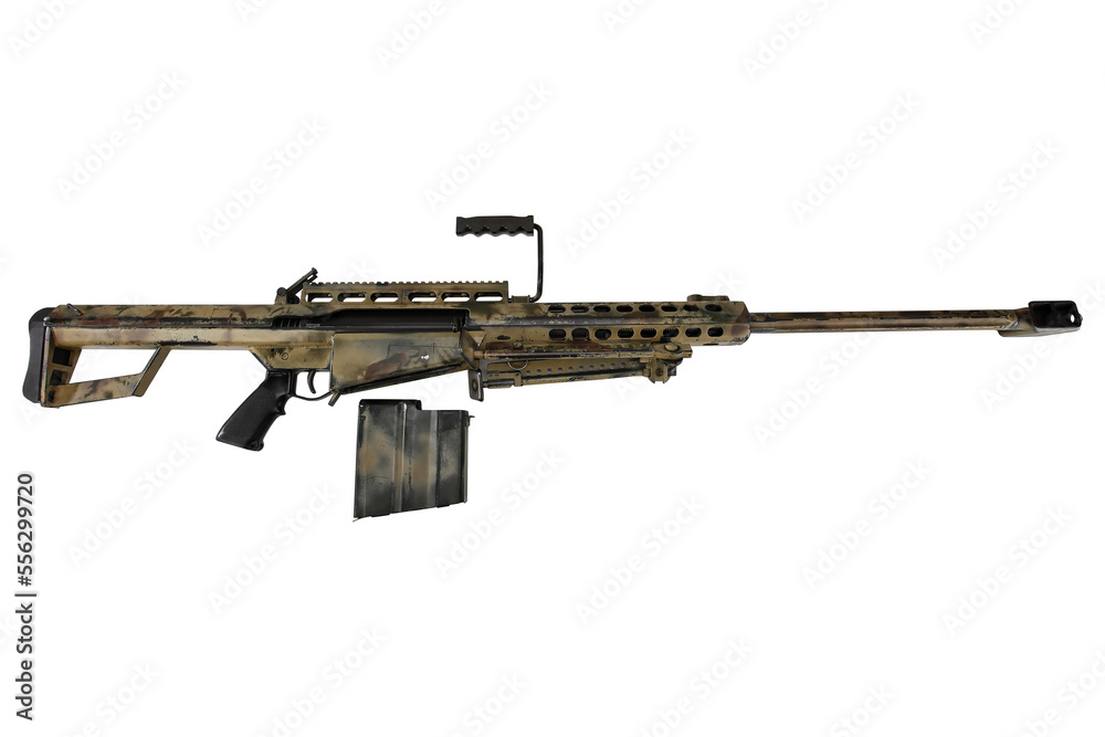 Military assault rifle M82 M107. Weapons in a transparent background ...