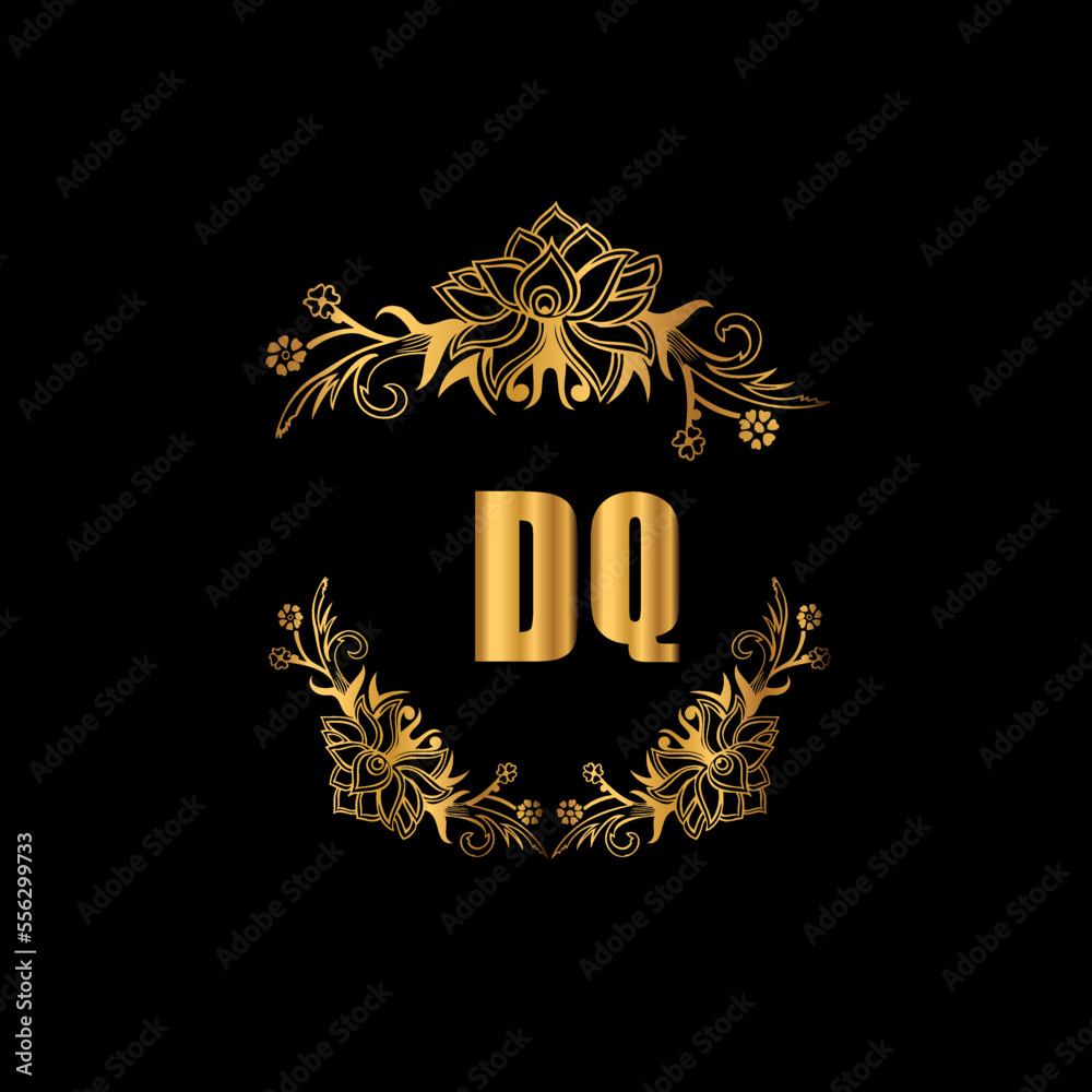 Vetor de DQ Luxury Letter Initial with Crown logo Vector, Great Luxury ...