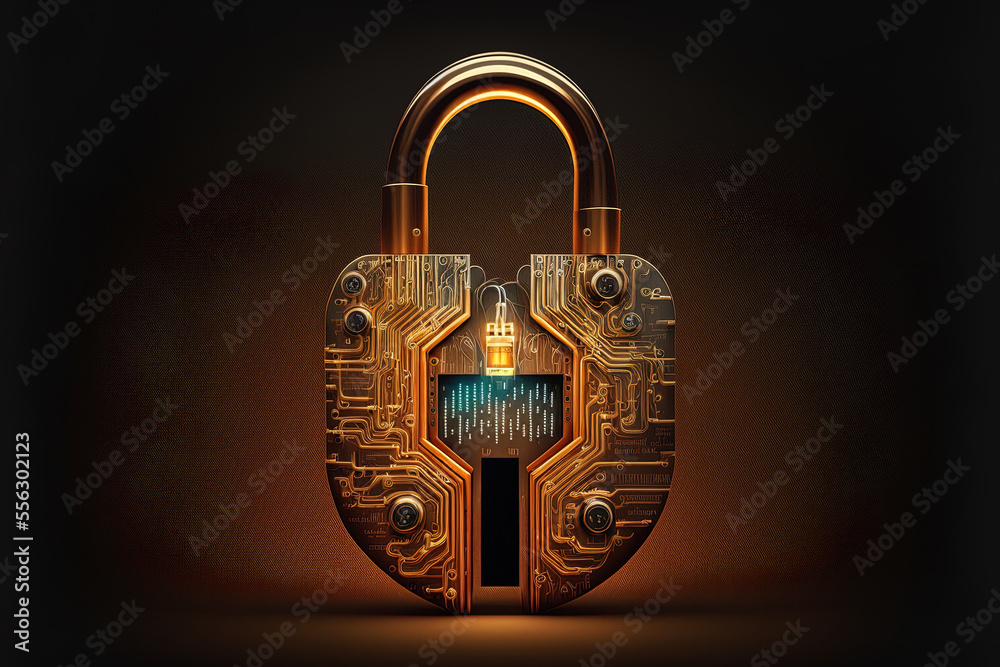 Data security on a circuit using a padlock with a keyhole is a modern ...