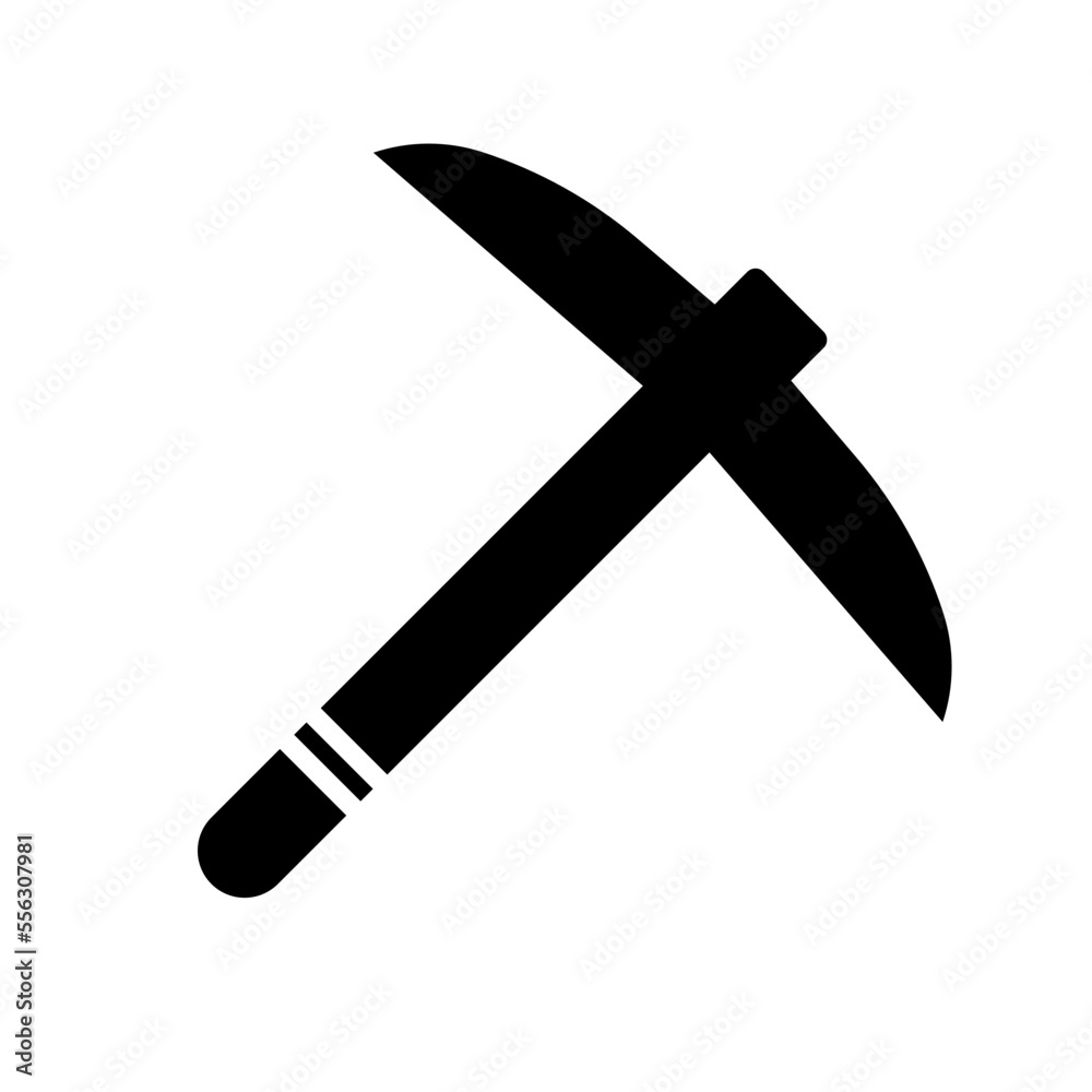 Pickaxe silhouette icon. Mining symbol. Vector. Stock Vector | Adobe Stock