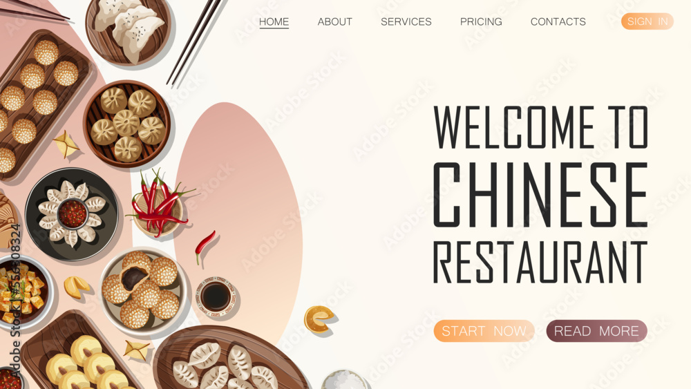 Template website design for restaurant, cafe, shop. Vector illustration ...