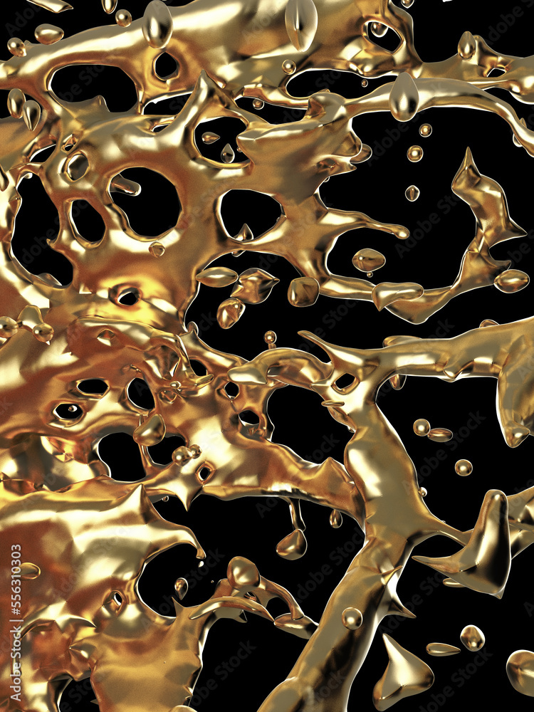 gold splash background, 3d render Stock Illustration | Adobe Stock
