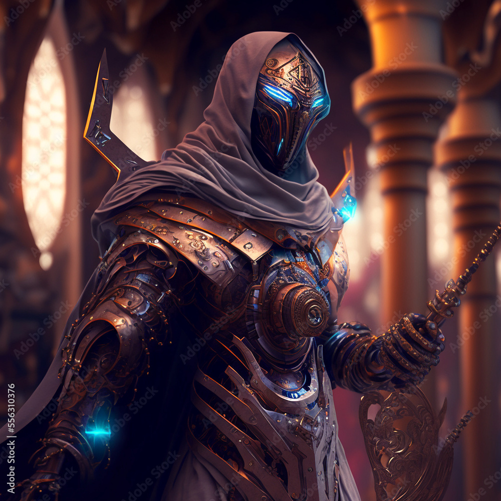 AI generated art of 3d character ninja warrior futuristic, game ...