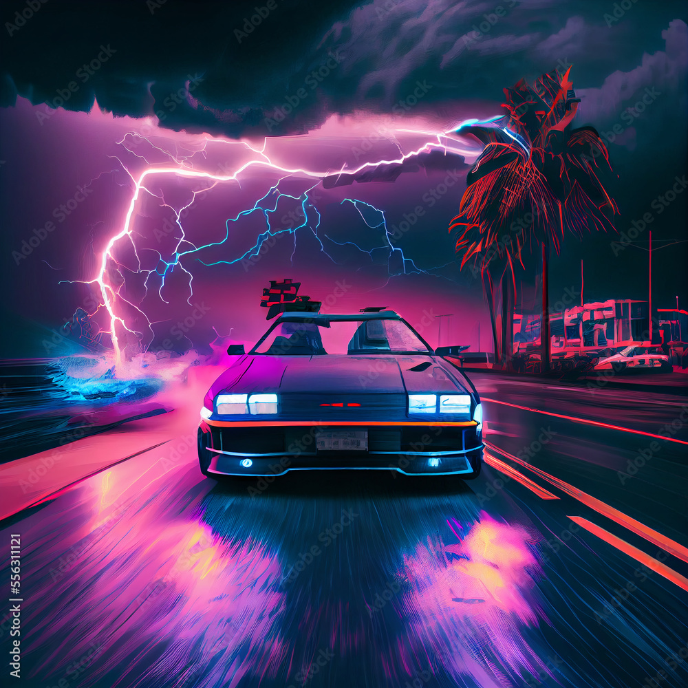 Synthwave Music Album Cover Artwork Stock Illustration | Adobe Stock