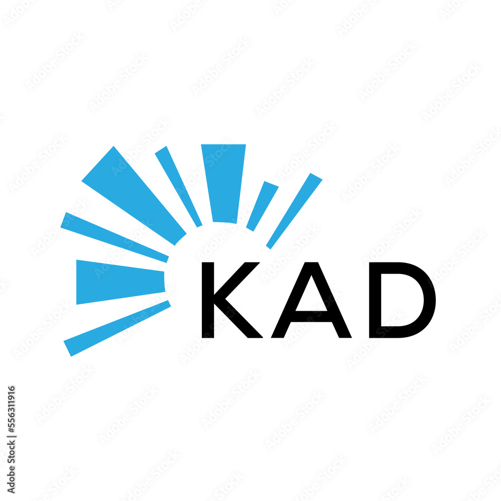 Vecteur Stock KAD letter logo. KAD blue image on white background and ...