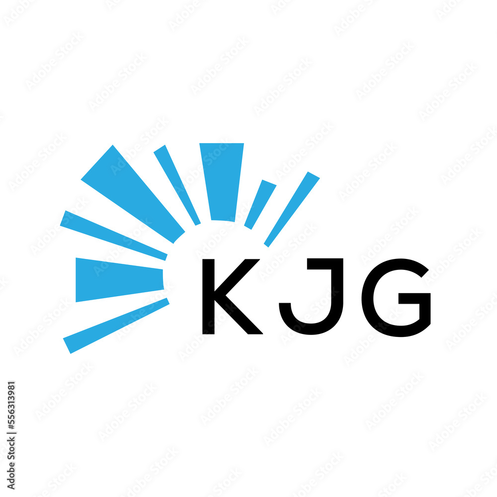 KJG letter logo. KJG blue image on white background and black letter. KJG technology Monogram ...
