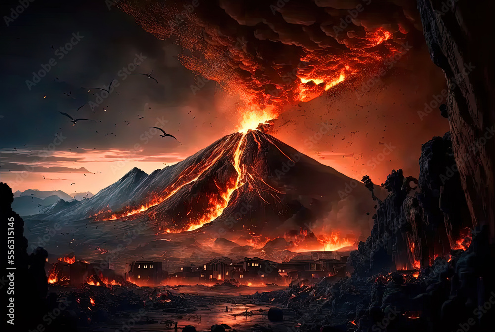 Dreaded Eruption of a Volcano in Pompeii, a Tragedy Unfolds as Homes ...