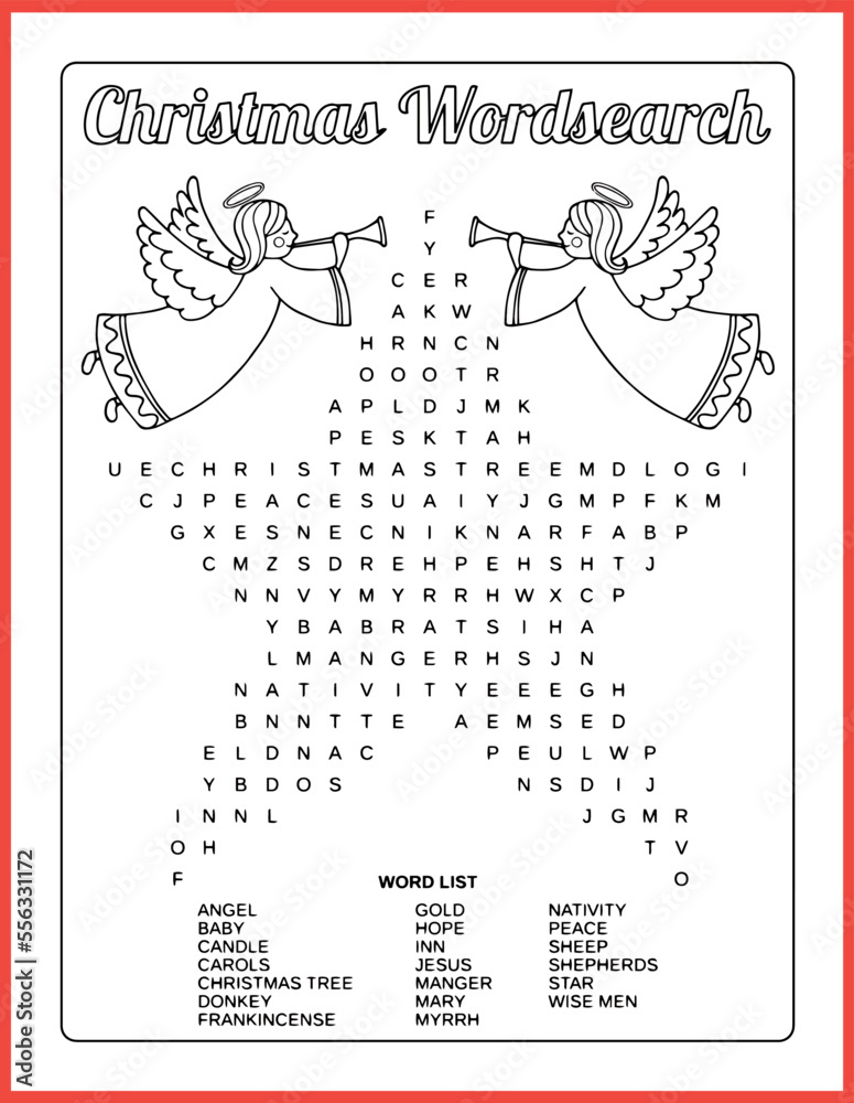 Holiday word search puzzle, Christmas word puzzle. Christmas activity ...
