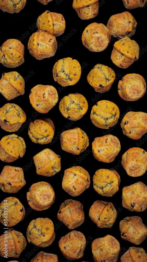 Vertically composed looping animation featuring a cloud of Blueberry ...