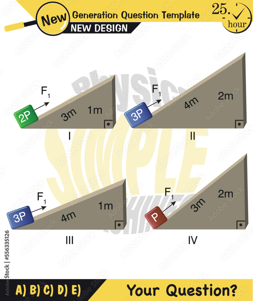 Physics, inclined plane, next generation question template, dumb ...