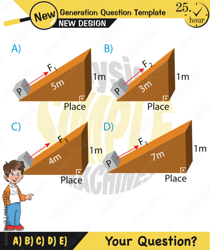 Physics, inclined plane, next generation question template, dumb ...