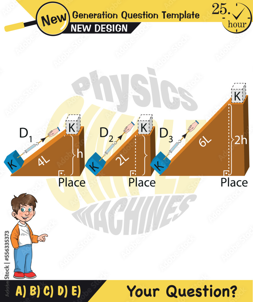 Physics, inclined plane, next generation question template, dumb ...